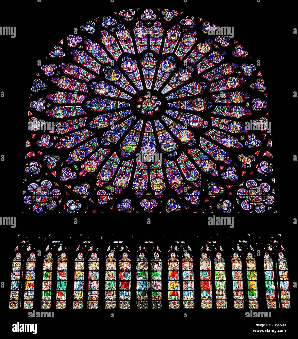 North rose stained glass window hi-res stock photography and images - Alamy