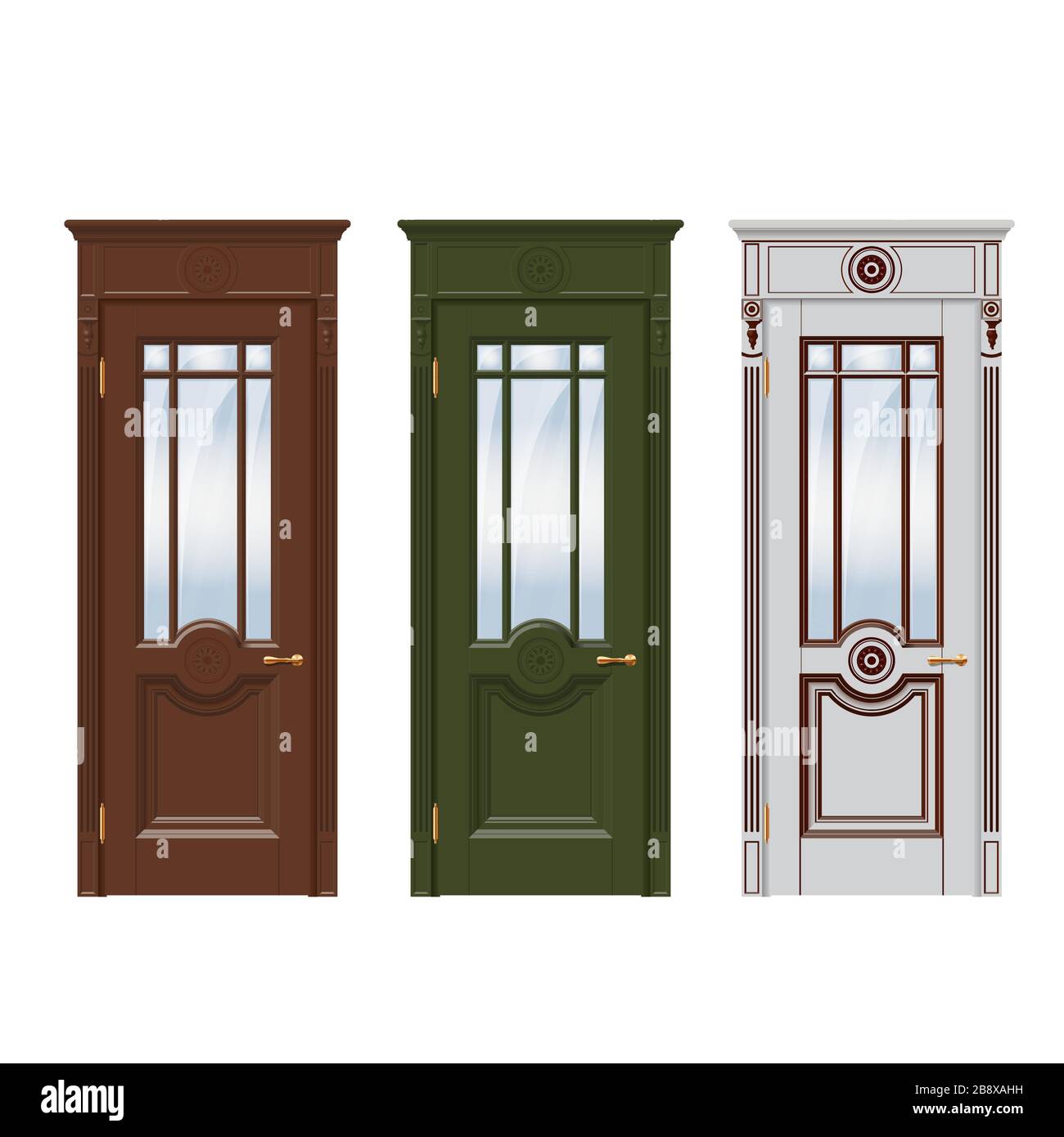 Old wooden front doors Stock Vector Images - Alamy
