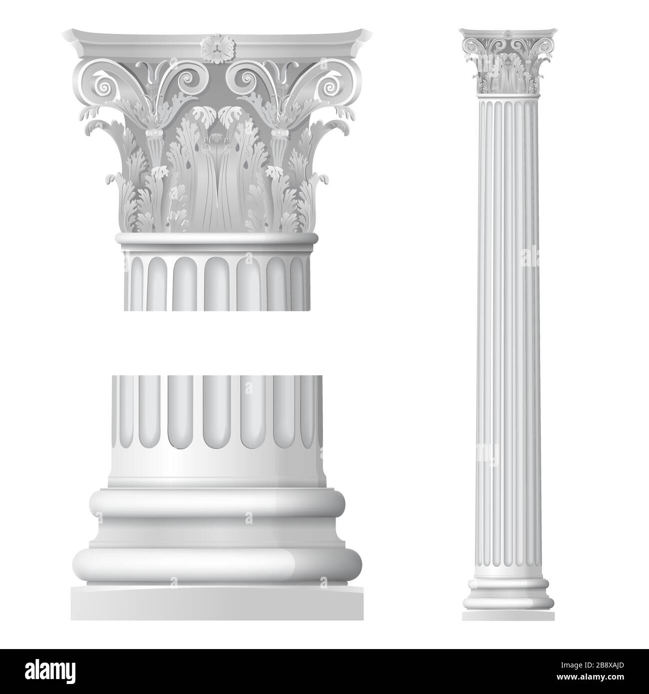 classical column isolated on white Stock Vector Image & Art - Alamy