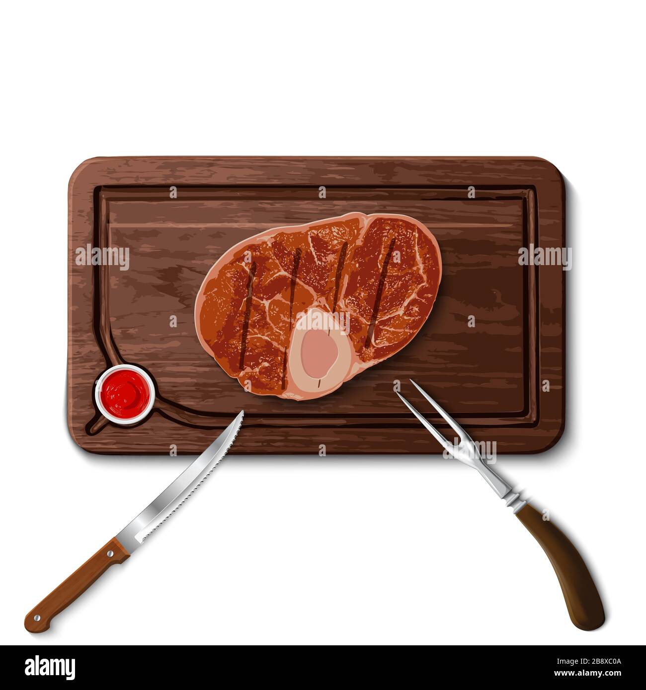 Beef fillet on cutting Stock Vector Images - Alamy