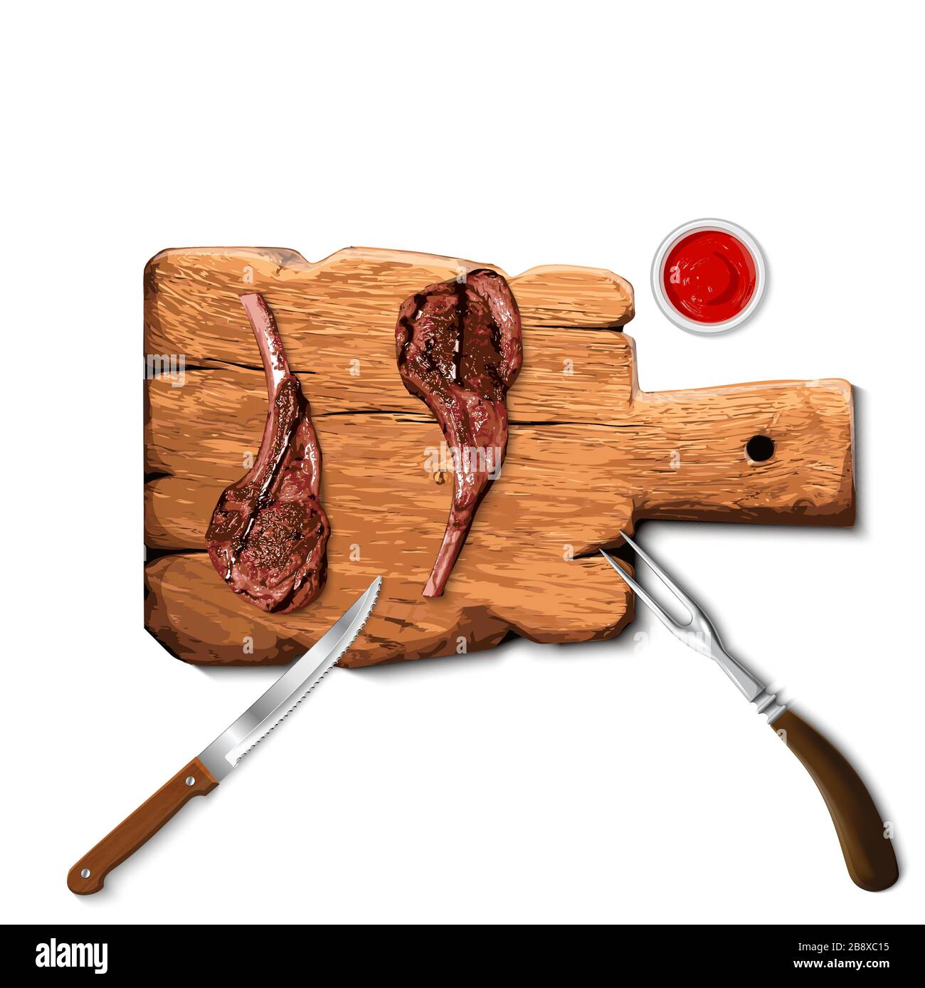 Lamb chop with sauce illustration Stock Vector Image & Art - Alamy