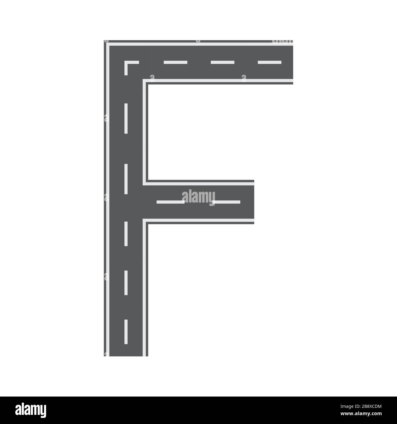 F letter for Road or street font. Flat and solid color vector ...