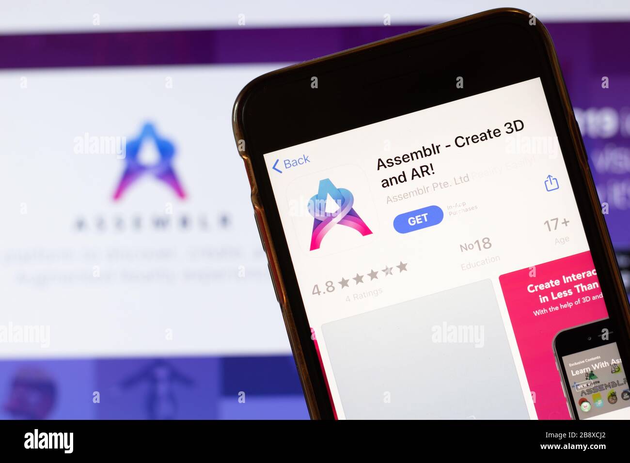 Los Angeles, California, USA - 24 March 2020: Assemblr app logo on ...