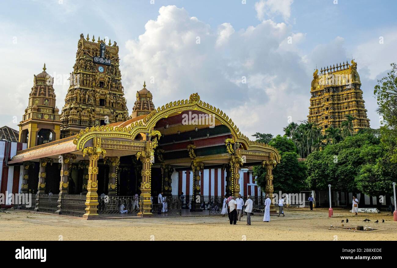 Jaffna, Sri Lanka - February 2020: People in the Nallur Kandaswamy ...