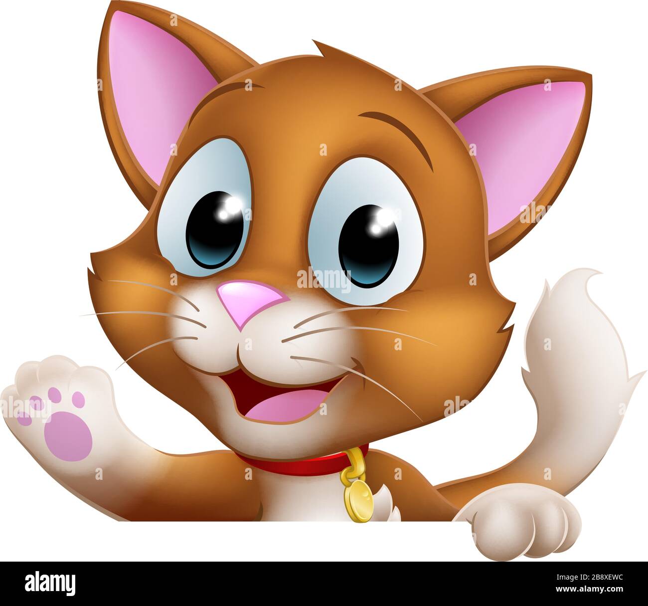 Cat Cartoon Pet Kitten Cute Animal Character Sign Stock Vector Image ...
