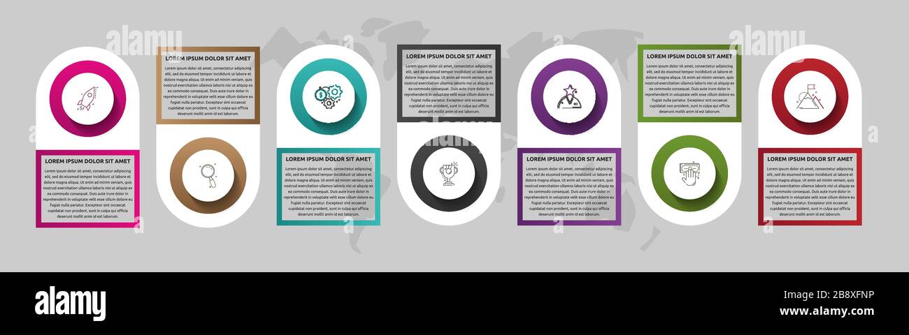 Vector template circle infographics. Business concept with 7 options ...