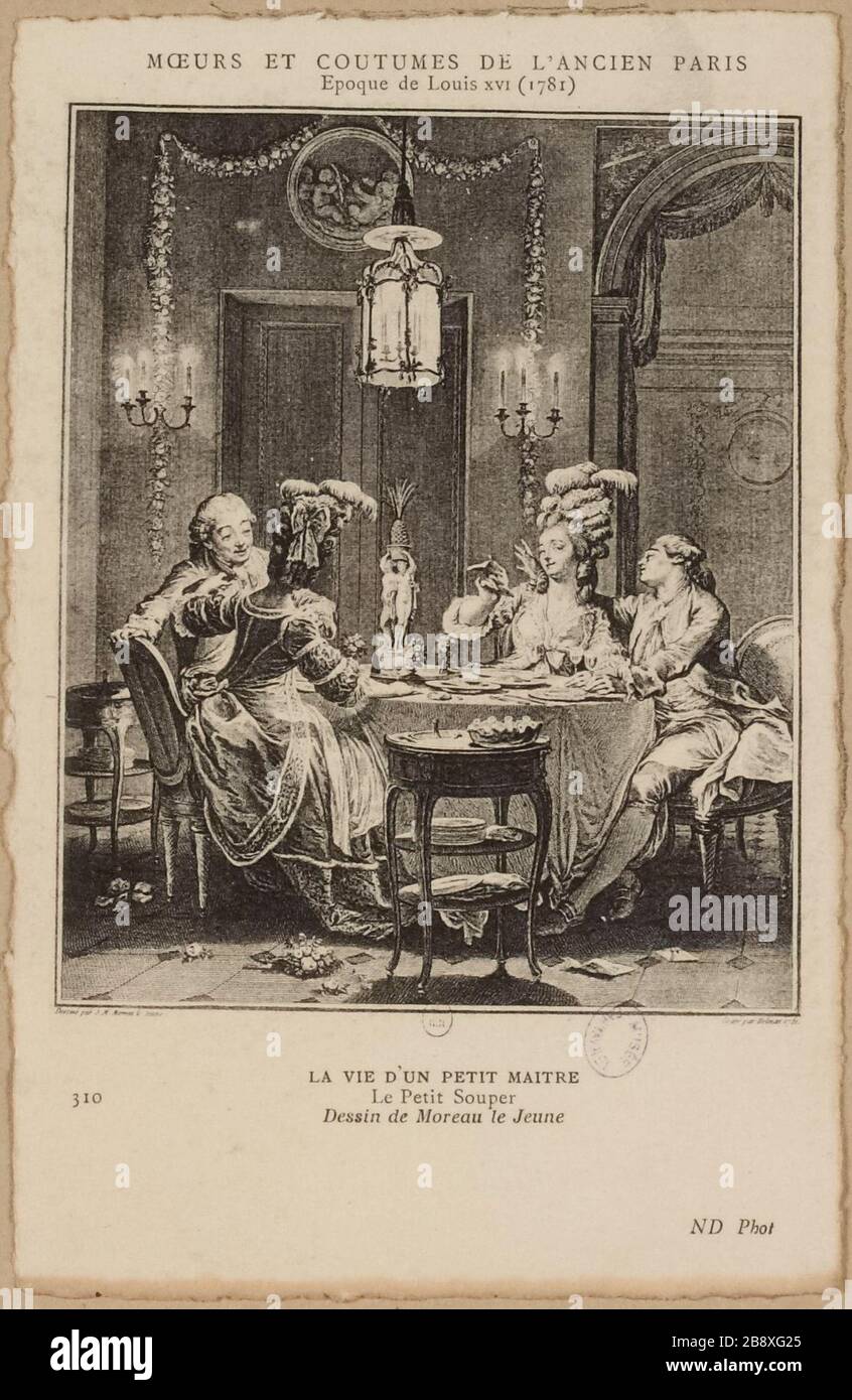 Social life and customs of the old Paris Stock Photo - Alamy