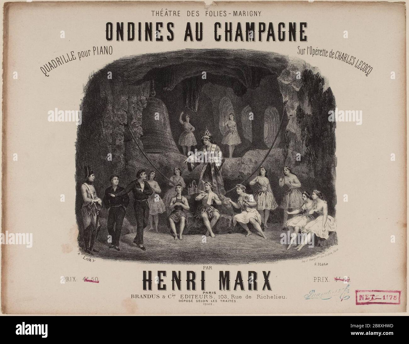 Undines champagne quadrille score title page by Henry Marx after ...