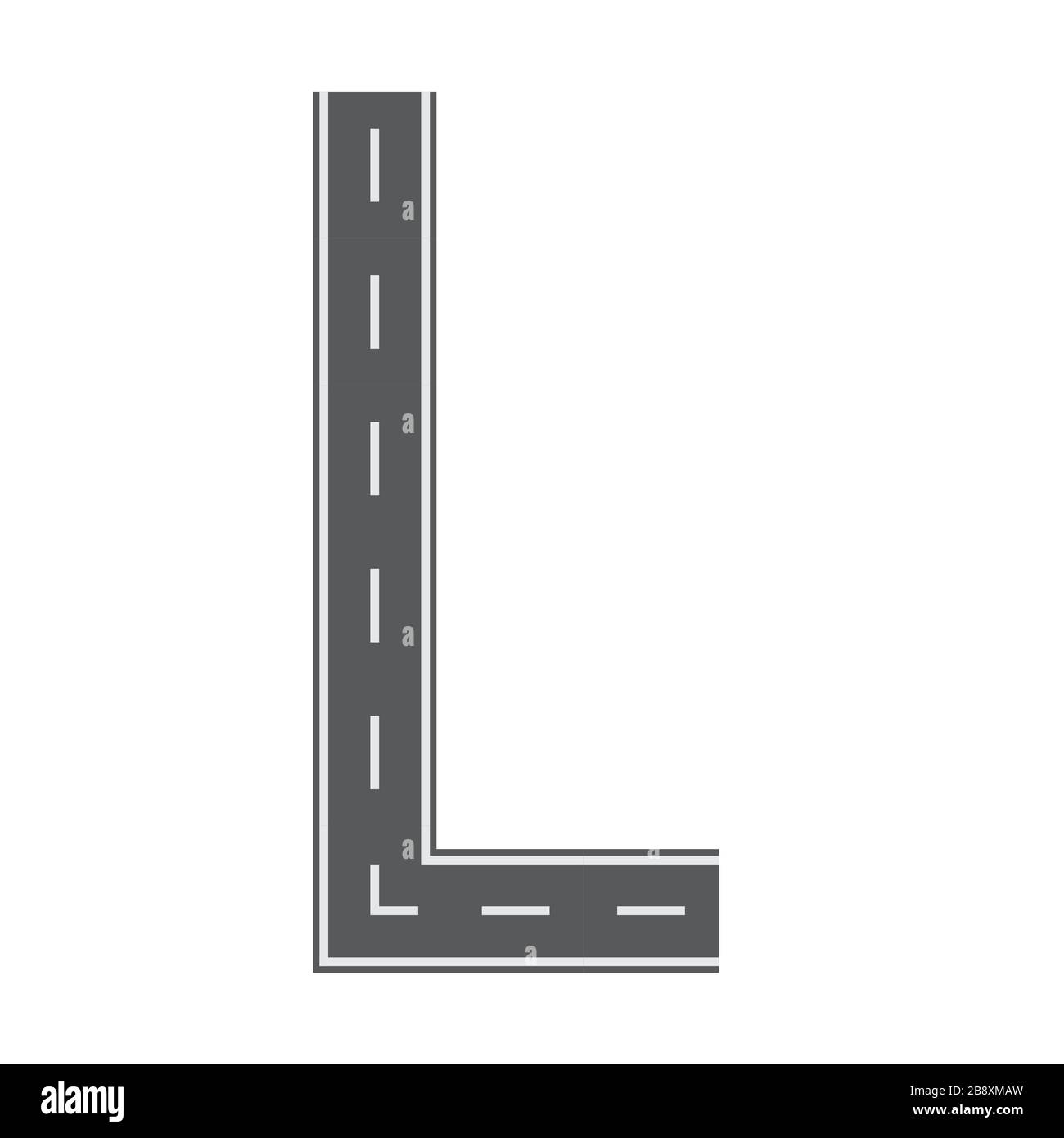L letter for Road or street font. Flat and solid color vector ...