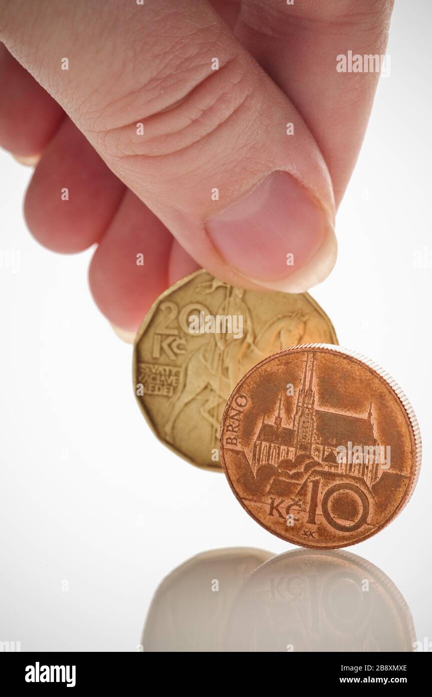 Czech Koruna - coins of czech currency - europe money Stock Photo - Alamy