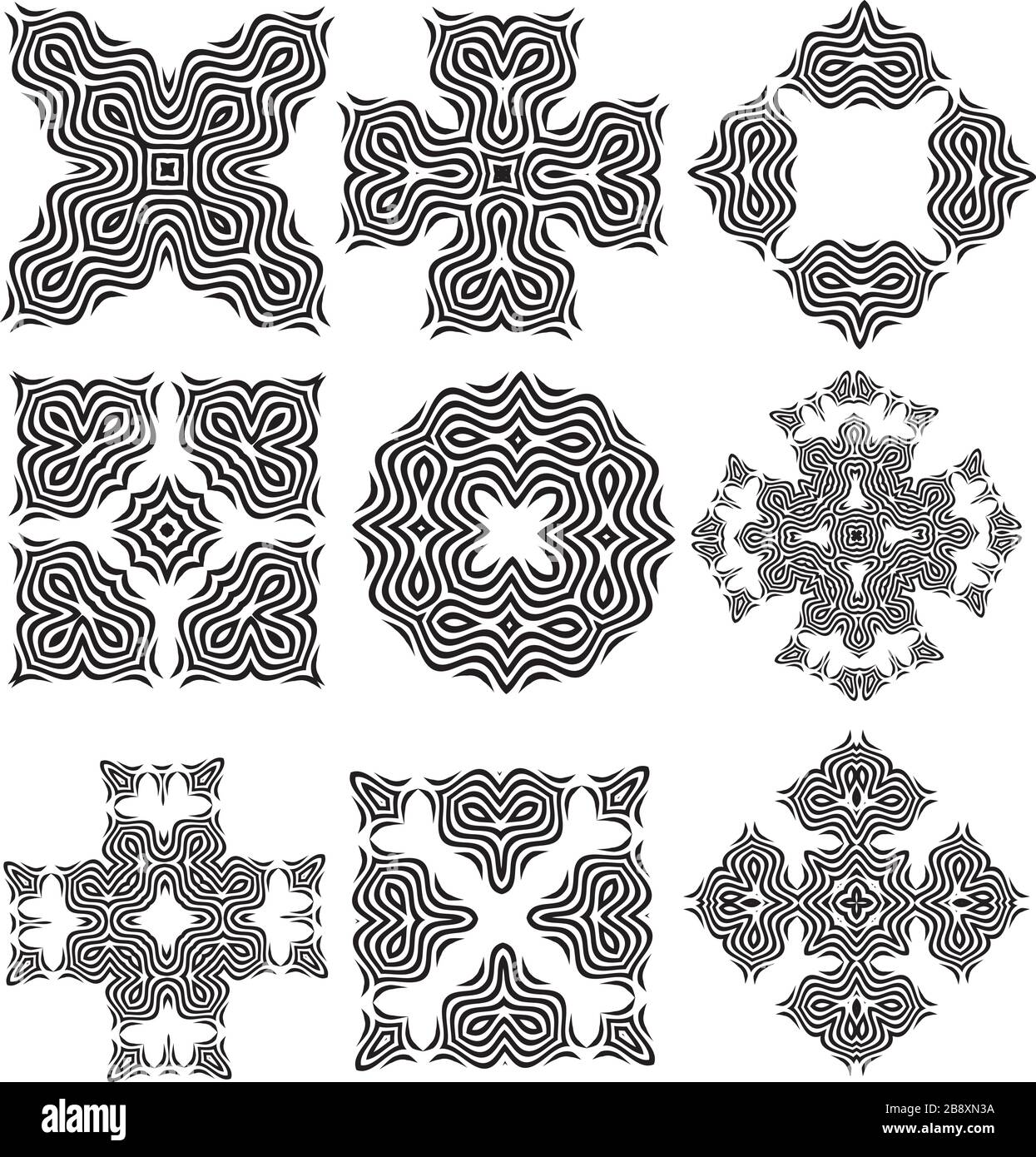 Collection of various creative graphics design vector elements Stock ...