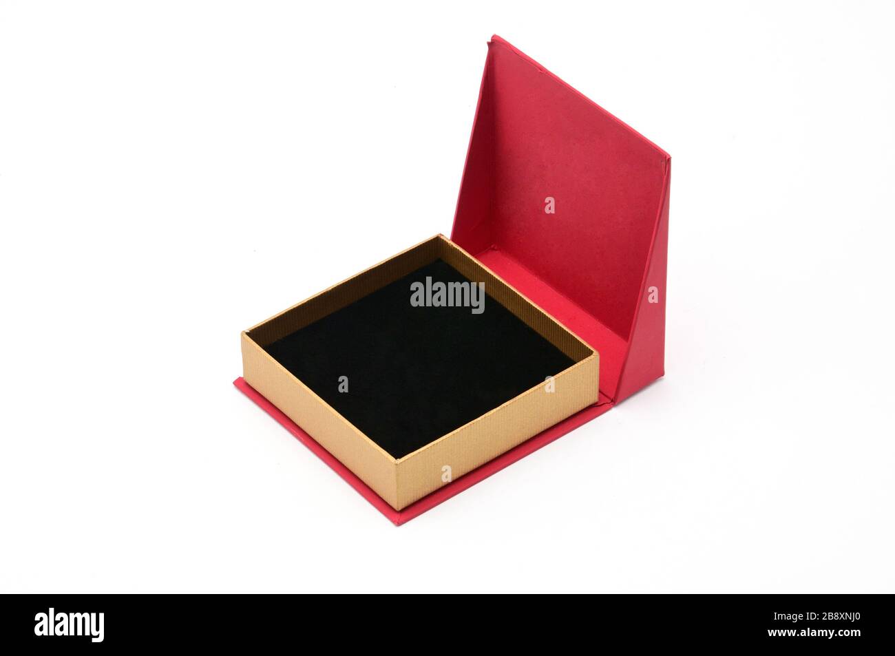 Red box for jewelry and gifts on an isolated white background Stock ...