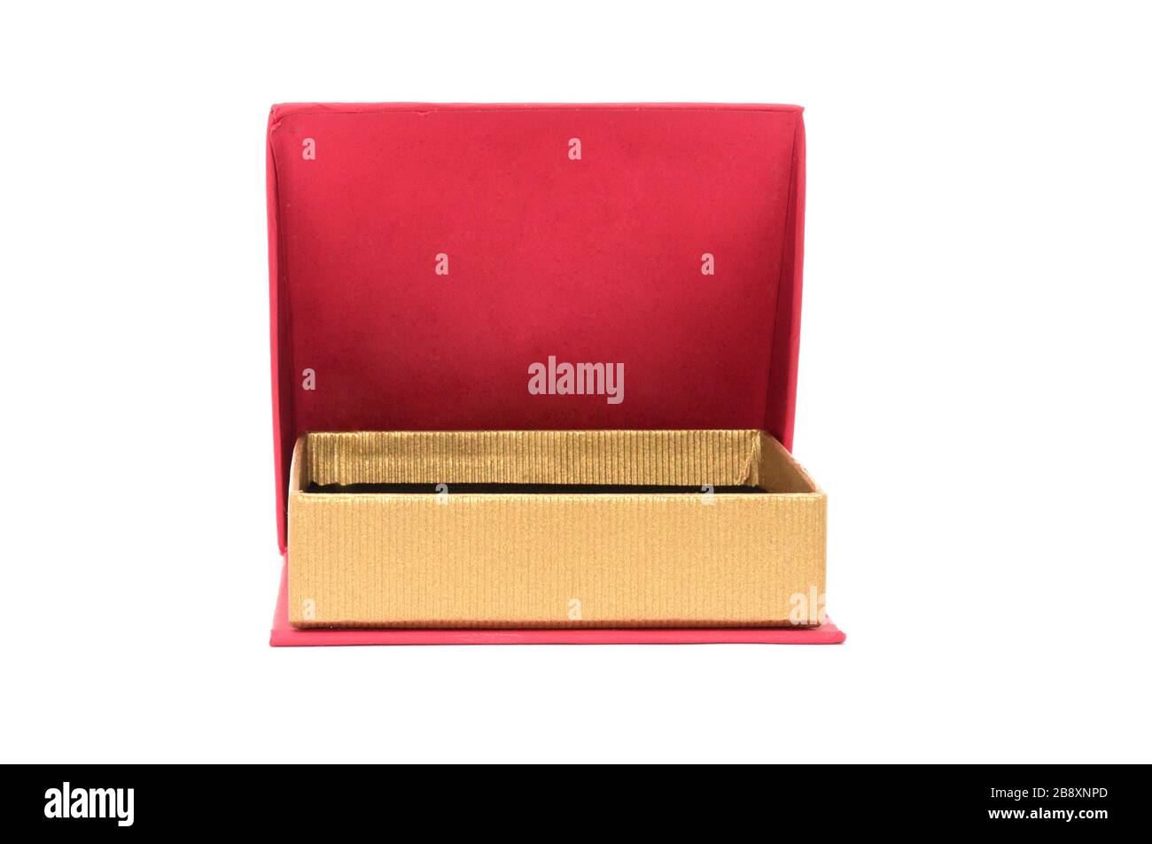 Red box for jewelry and gifts on an isolated white background Stock ...