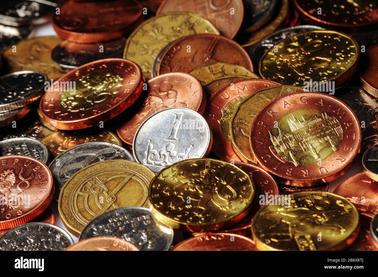 Czech Koruna - coins of czech currency - europe money Stock Photo - Alamy
