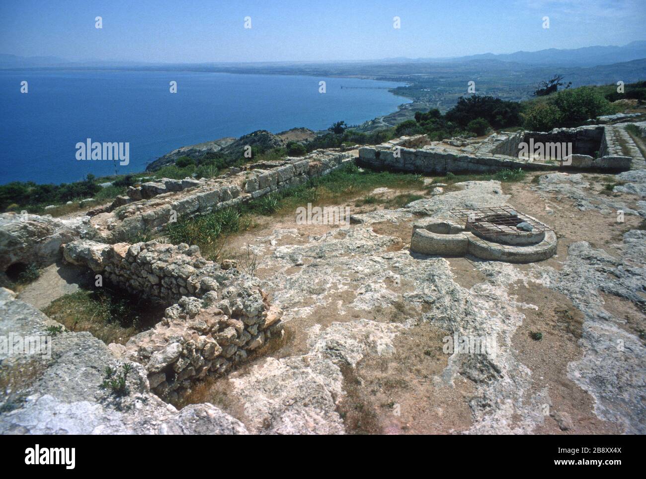 Remains of the spectacular, cliff-top palace of Vouni in Northern ...