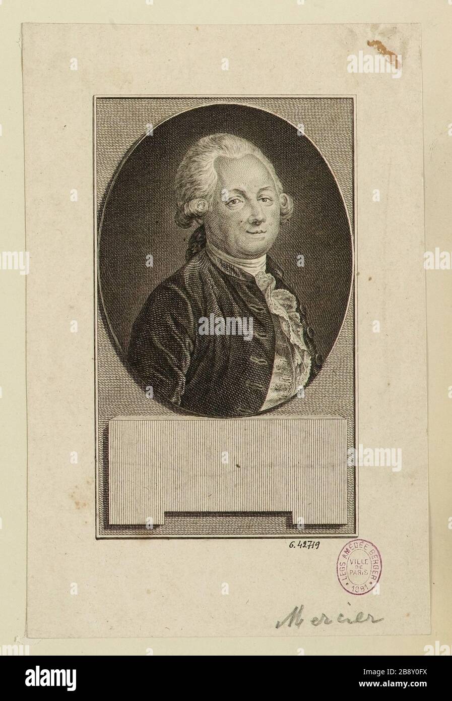 Portrait of Louis-Sébastien Mercier bust in a medallion Stock Photo - Alamy