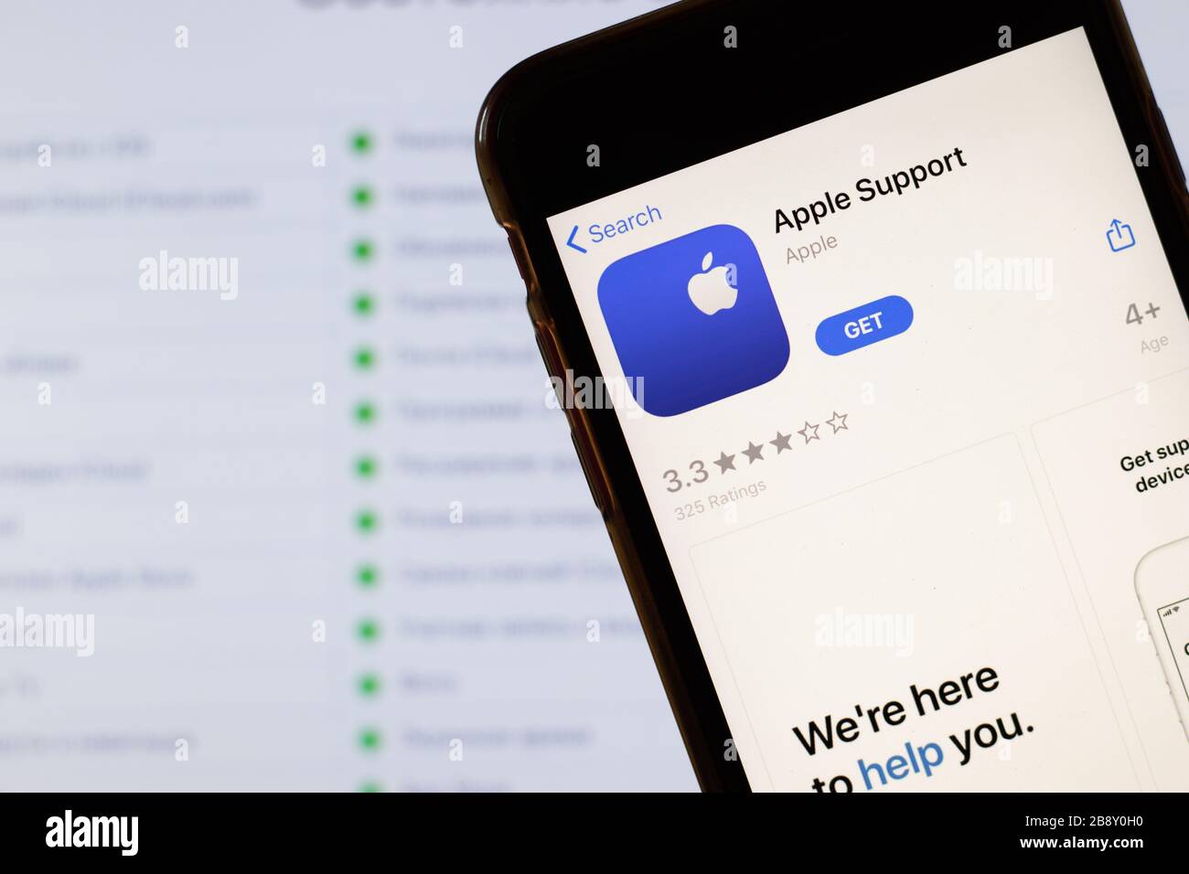 Los Angeles, California, USA - 24 March 2020: Apple Support app logo on ...