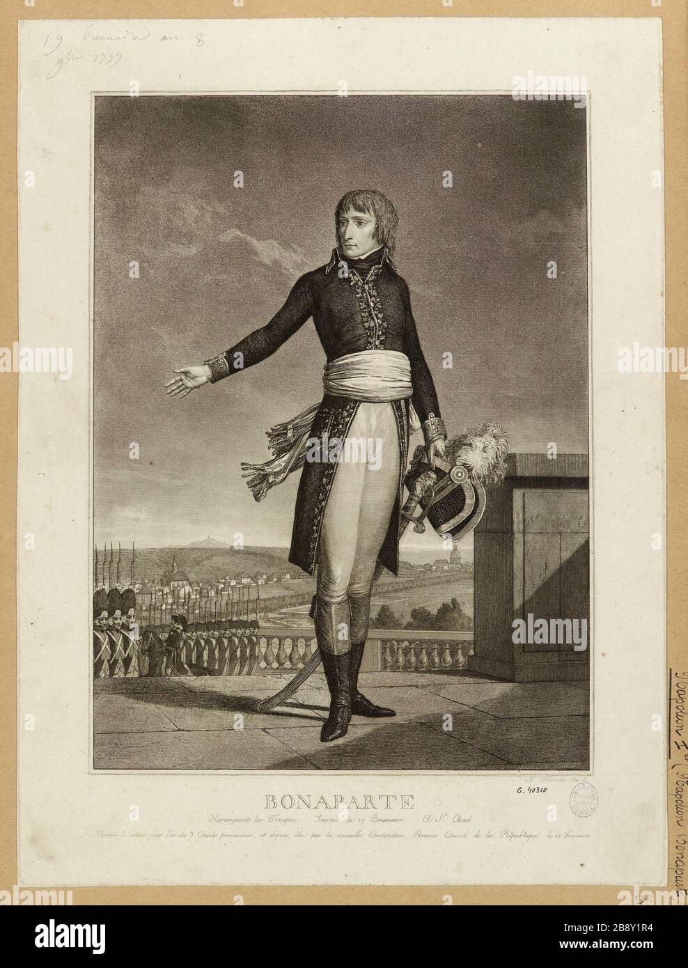 Bonaparte / haranguing the troops. Day 18 Brumaire. Saint Cloud Stock ...