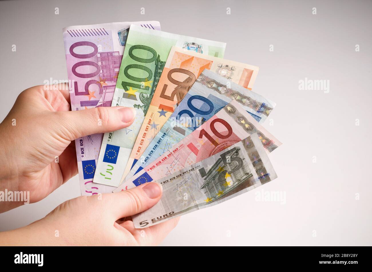 euro banknote set cash money - EU currency Stock Photo - Alamy