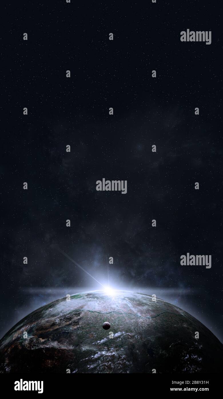 3d illustartion. imaginary deep space solar eclipse Stock Photo - Alamy
