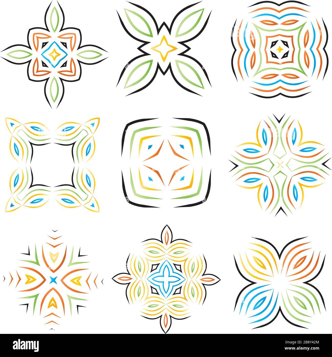 Collection of various creative graphics design vector elements Stock ...