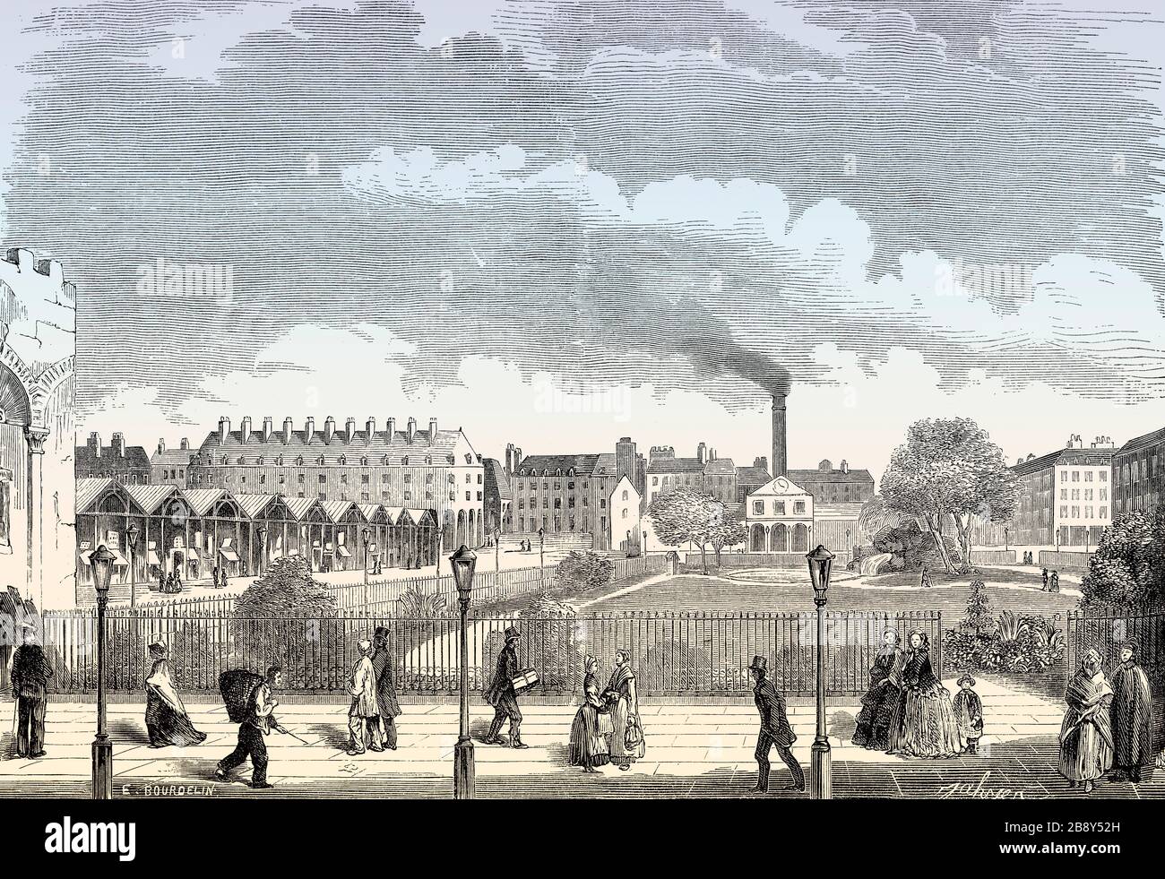 Square du Temple, a Parisian garden in the 3rd arrondissement, created ...