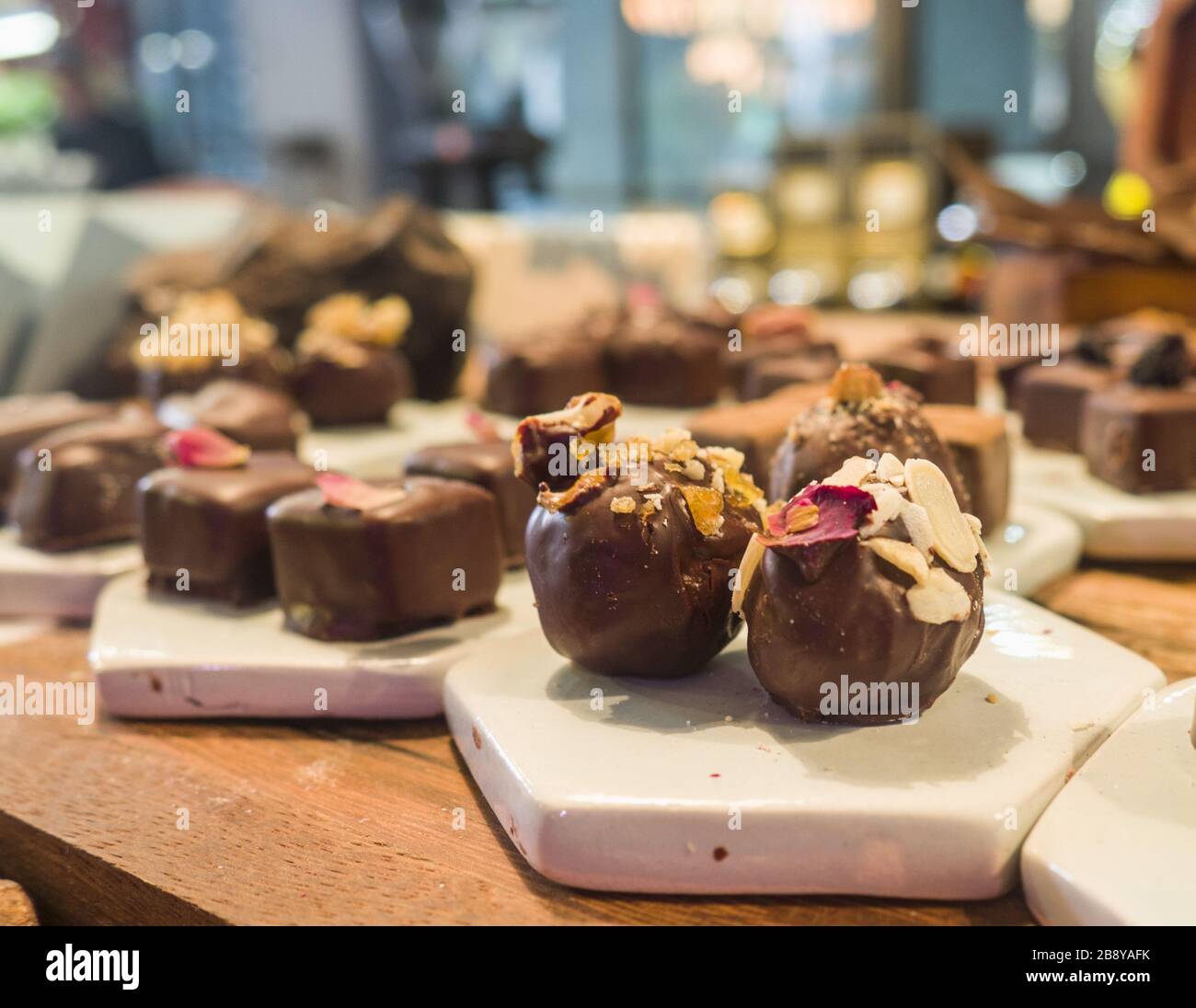 Luxury hand made pralines Stock Photo - Alamy