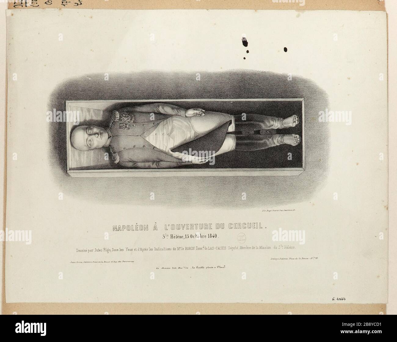 Napoleon at the opening of the coffin. / St. Helena, October 15, 1840 ...