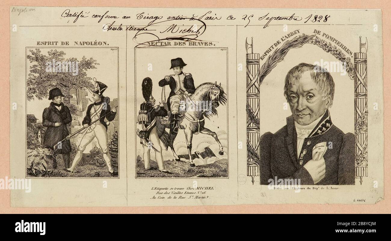 Spirit of Napoleon. Nectar of the brave. Spirit Abbey Pompierres Stock ...