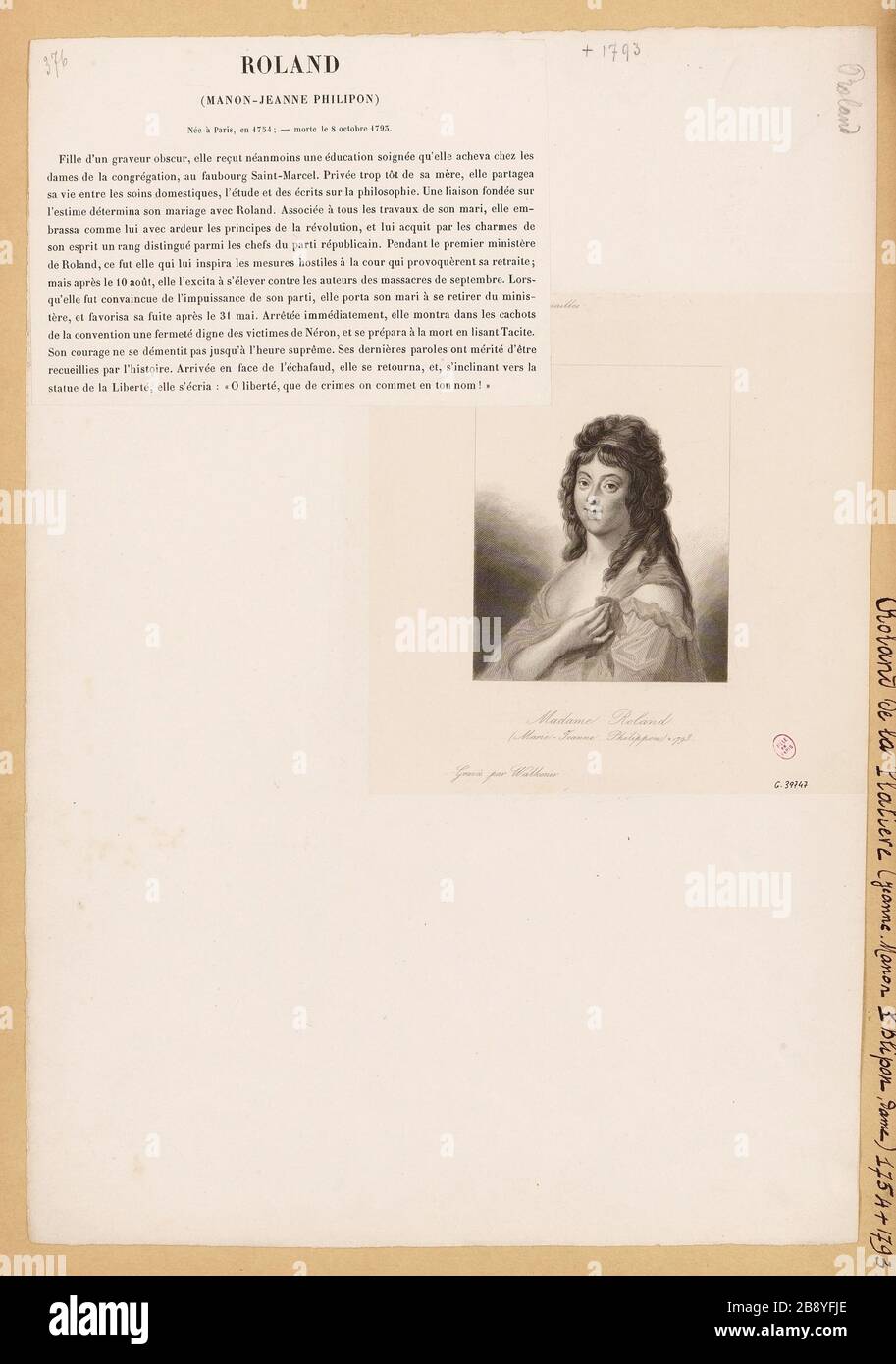 Historical Gallery Versailles / Madame Roland / (Marie-Jeanne Philippon ...