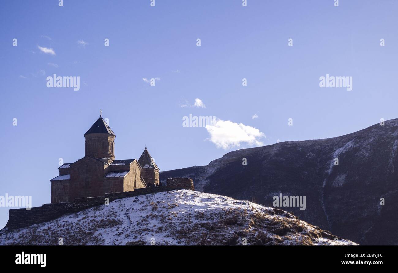 Georgia - old orthodox church in mountain Stock Photo - Alamy