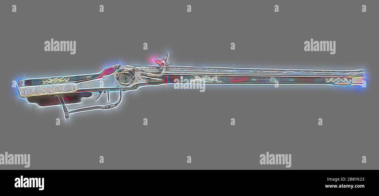 Wheellock Rifle, 1580, German and Italian, Germany, Walnut stock with ...