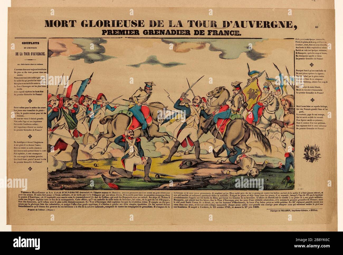 glorious death of the Tour d'Auvergne / first grenadier of France Stock ...