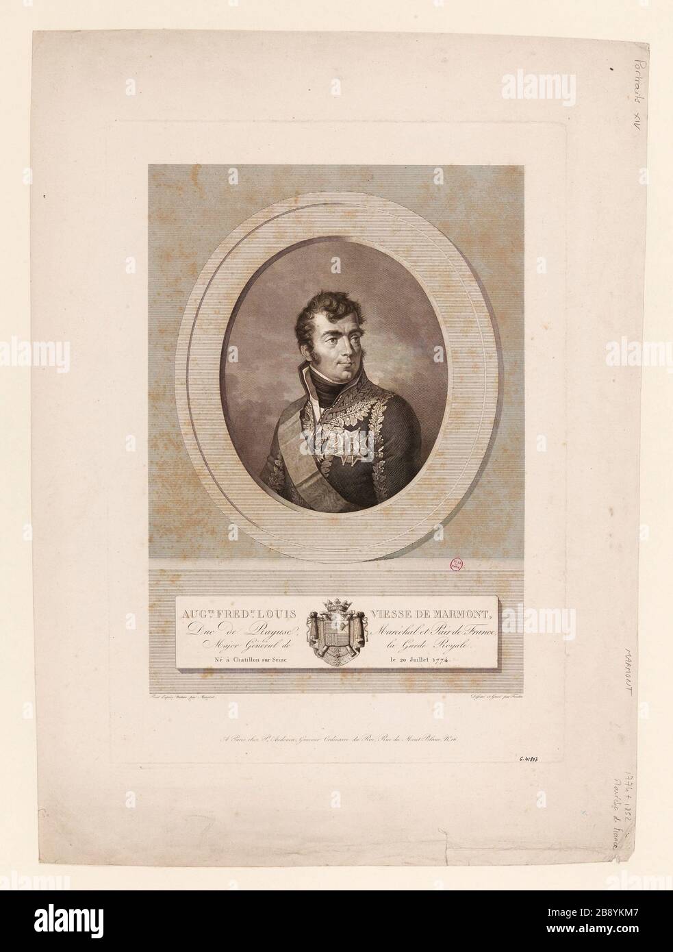 Augte FREDIC Louis fastremovable Marmont / Duke of Ragusa and Marshal ...