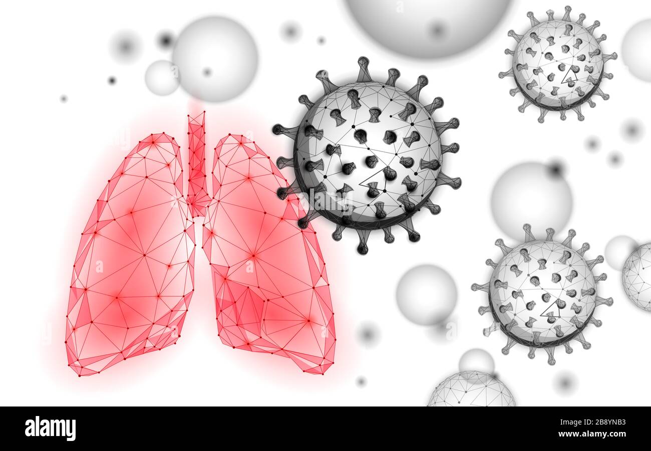 3D human lungs medicine microscopic research concept. Respiratory virus ...