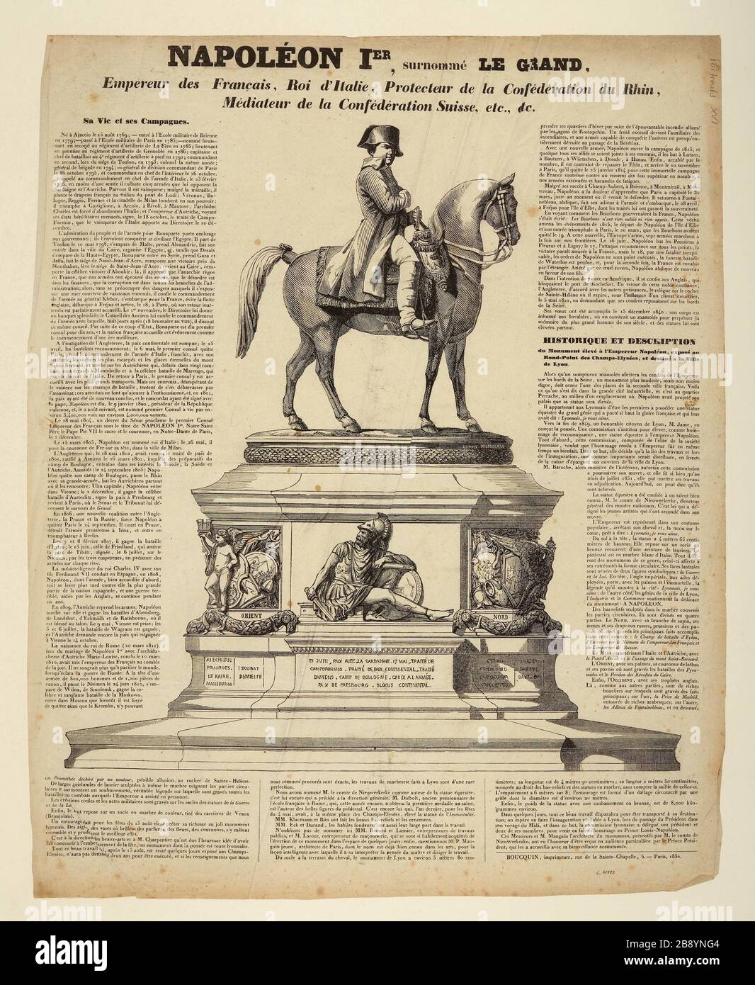Napoleon, nicknamed The Great [monument for the city of Lyon] Stock ...