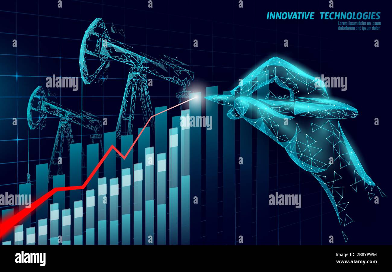 3D digital economy positive trend concept. Finance business idea ...