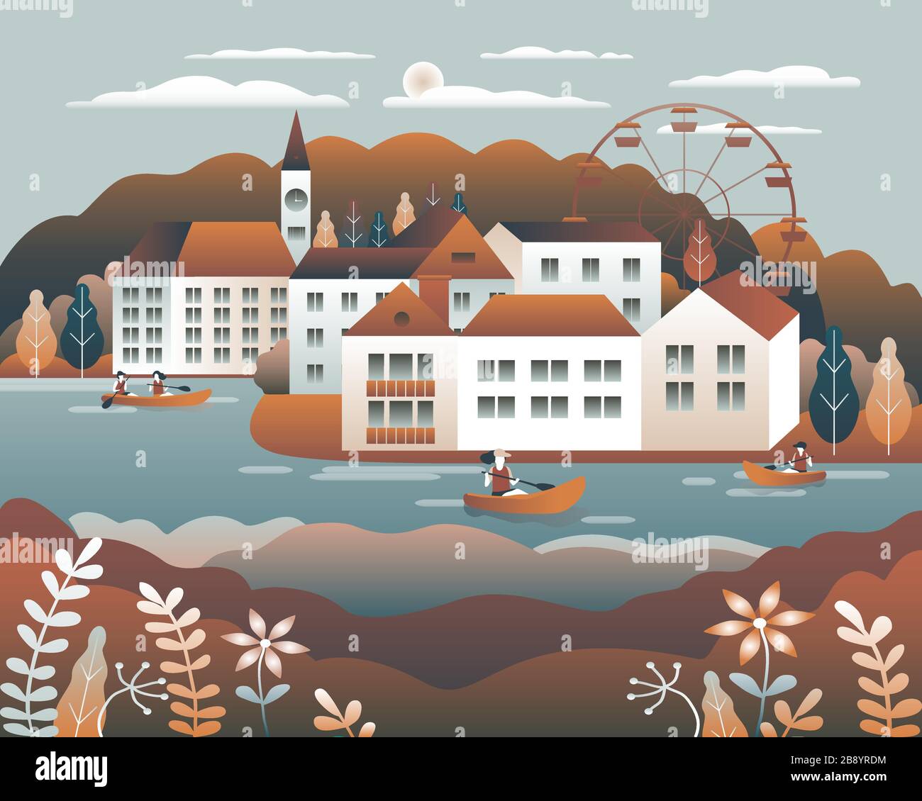 Family boating Stock Vector Images - Alamy
