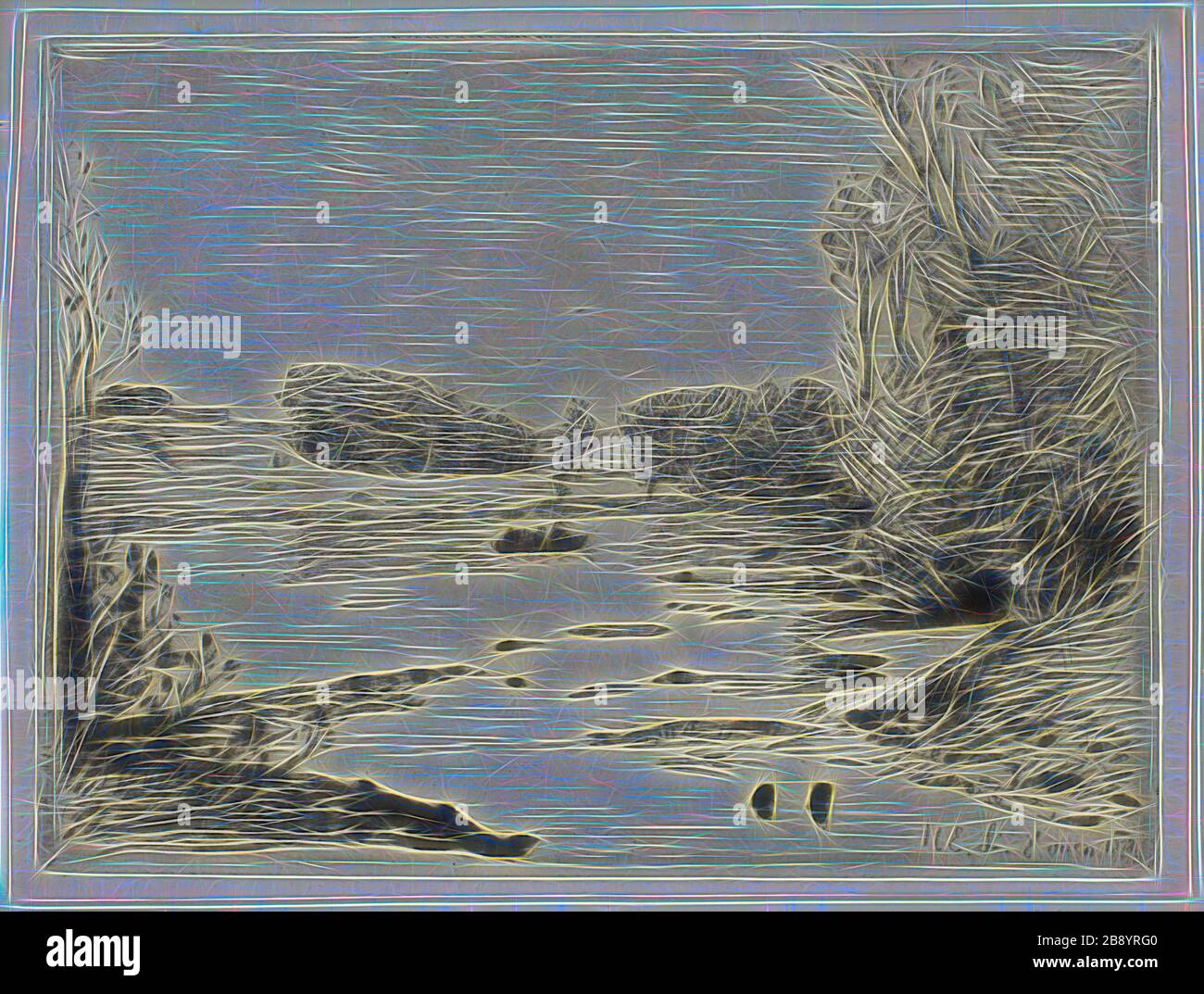 River Scene with Rowers, 1878, Henri-Emile Lessore, French, 1830-1895 ...