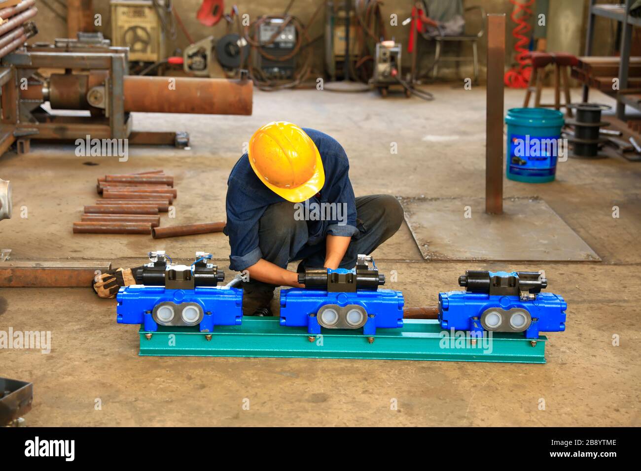 The workers work in the workshop of the factory Stock Photo - Alamy