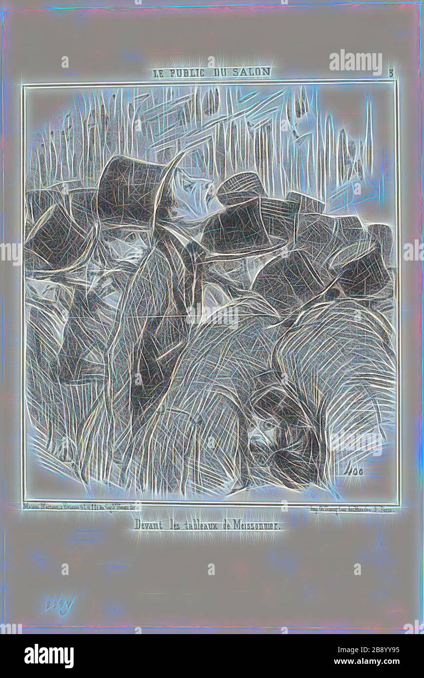 In front of Meissonnier’s paintings, plate 3 from Le Public Du Salon ...