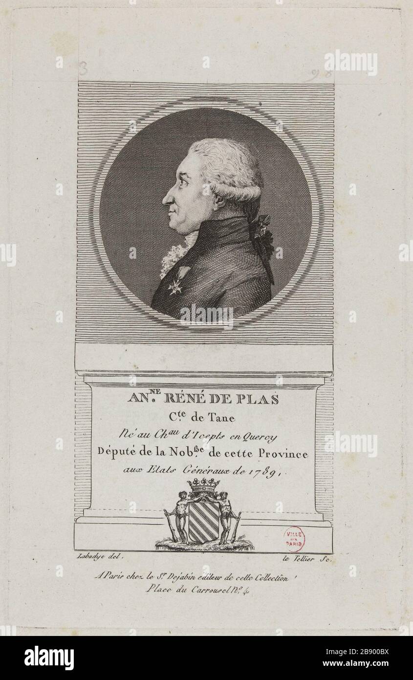 Antoine René Plas, Count of Tane, Deputy of the nobility of Quercy ...