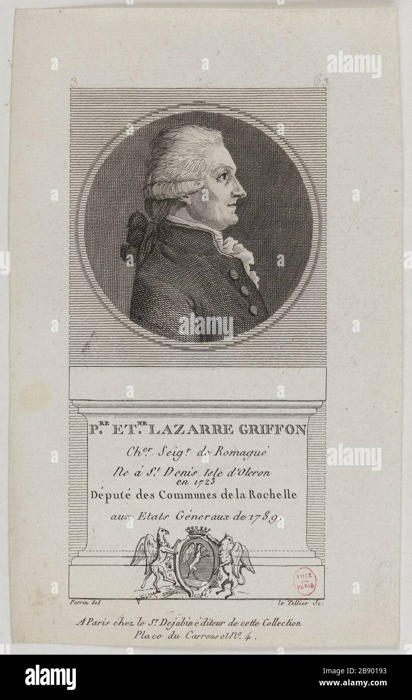 Pierre Etienne Lazarus Griffon, deputy of La Rochelle Commons. Jean ...