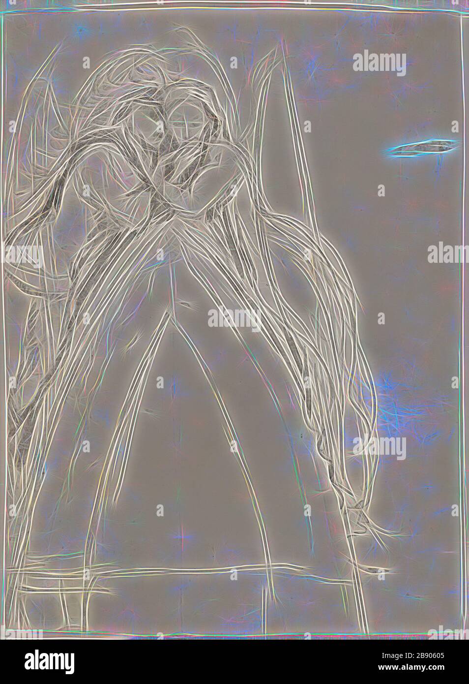 Design for a Gothic Arch with the Artist and Effie Ruskin Embracing ...