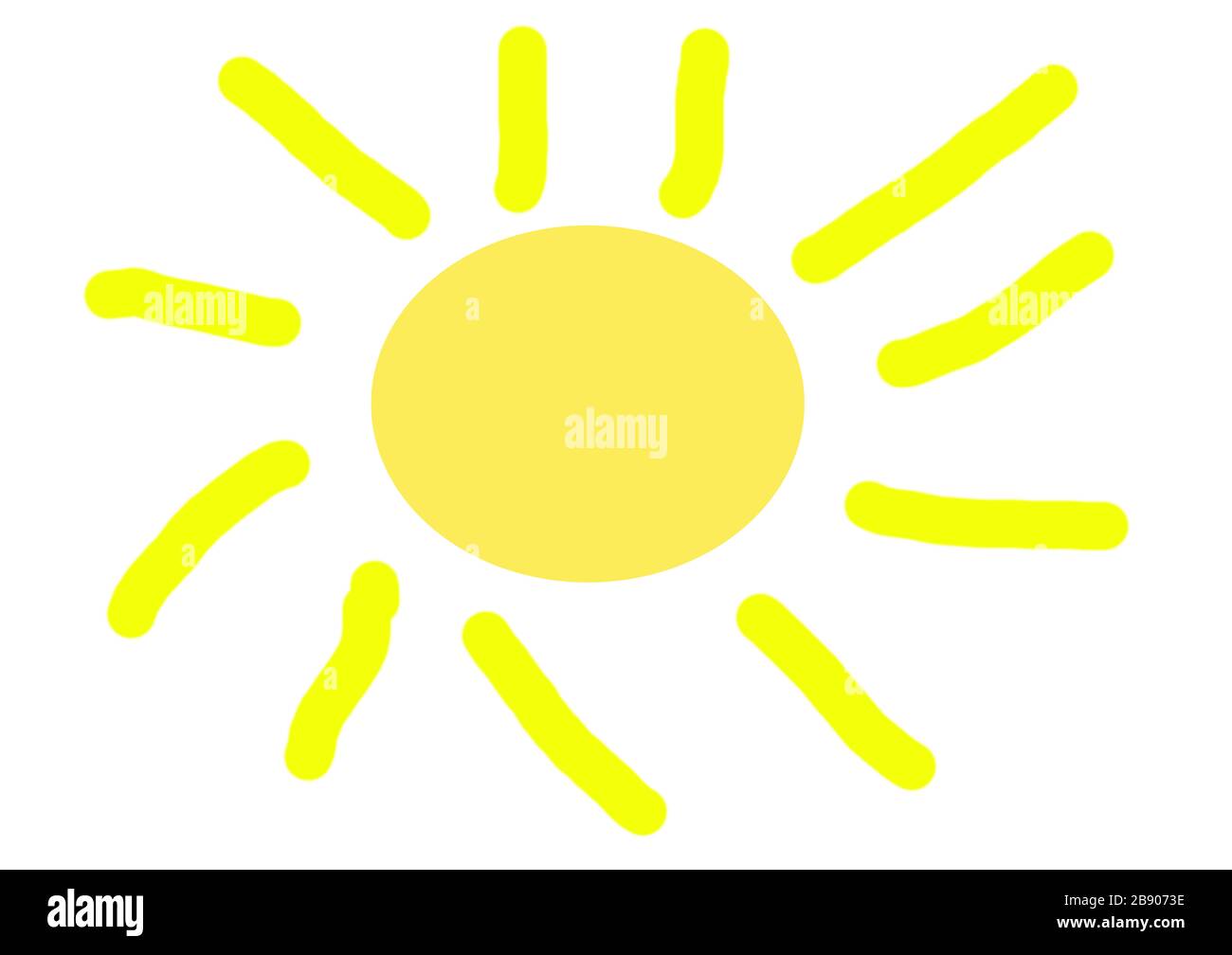 Yellow sun, white background, cut out Stock Photo - Alamy