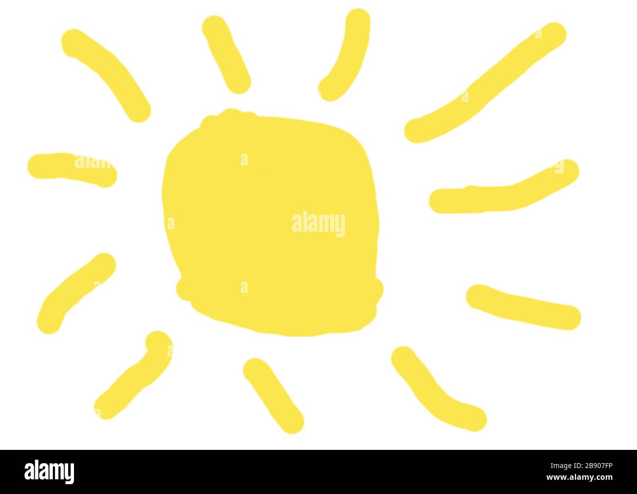 Yellow sun, white background, cut out Stock Photo - Alamy