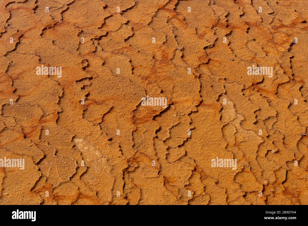 Structure of orange chalk, sedimentary terrace in Badab-e Suurt ...