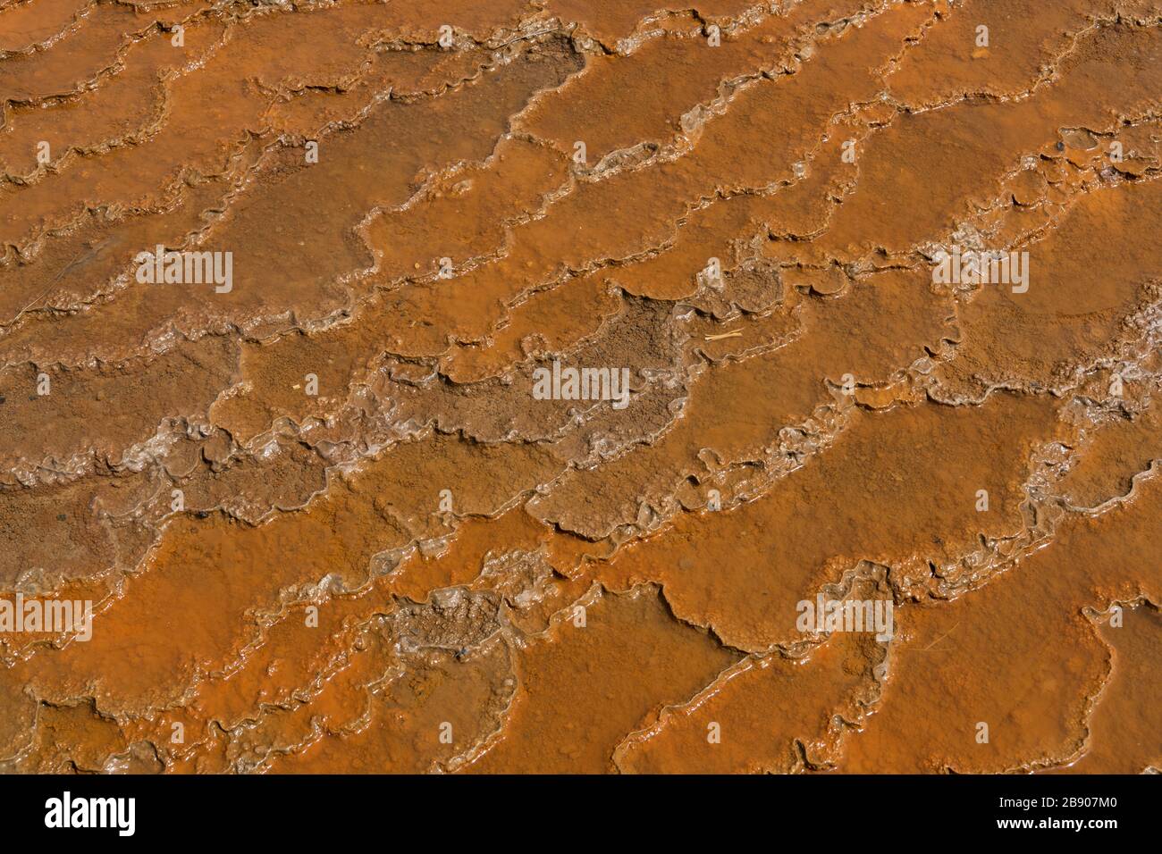 Structure of orange brown chalk, sedimentary terrace in Badab-e Suurt ...