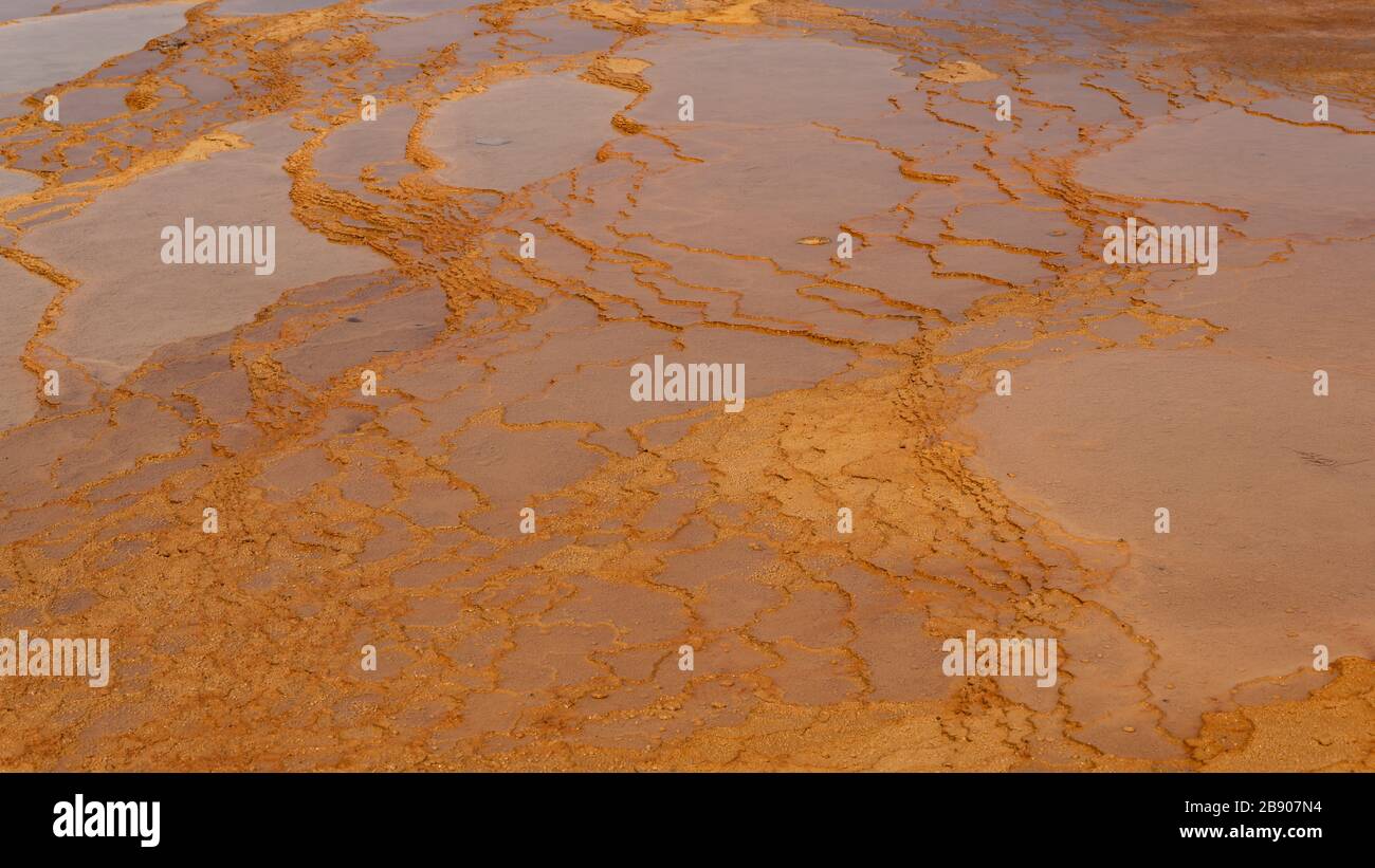 Structure of orange chalk, sedimentary terrace in Badab-e Suurt ...