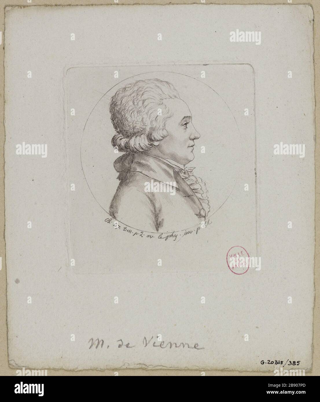 Portrait of Sir Vienna. Edmé Quenedey (1756-1830). "Portrait de ...